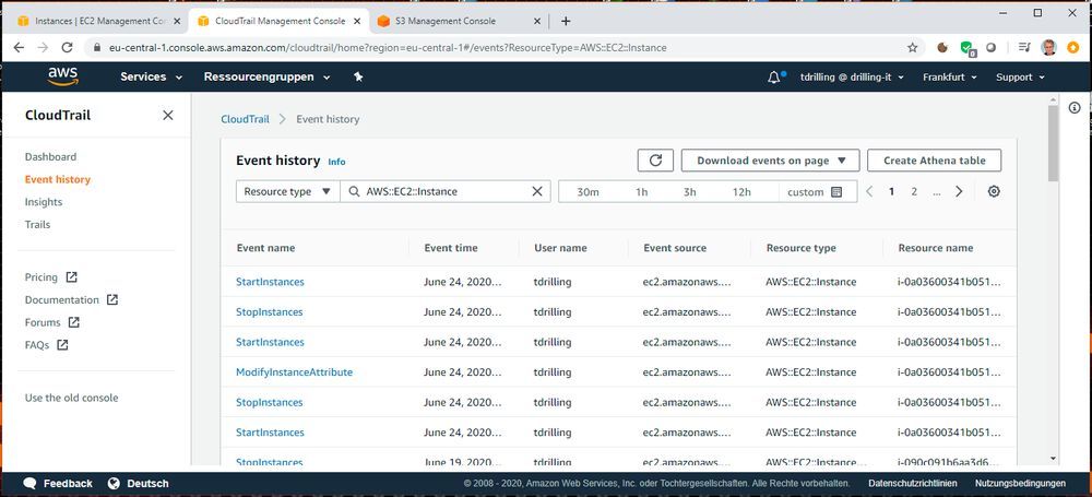 Einstieg in Cloud Trail und AWS Config