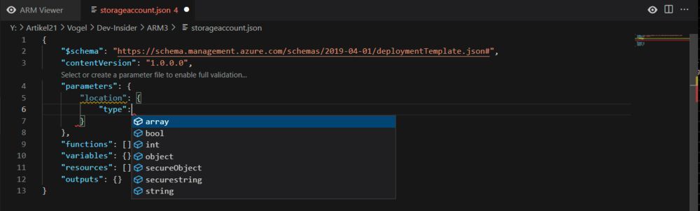 ARM-Templates mit VS Code erstellen