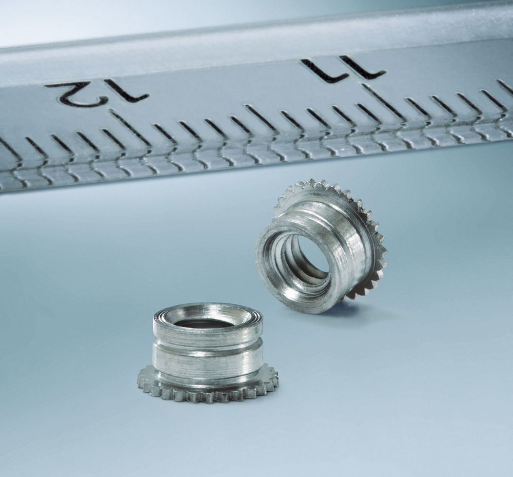Kleinste Einpressbefestiger für Bauteile ab 0,4 mm Blechdicke