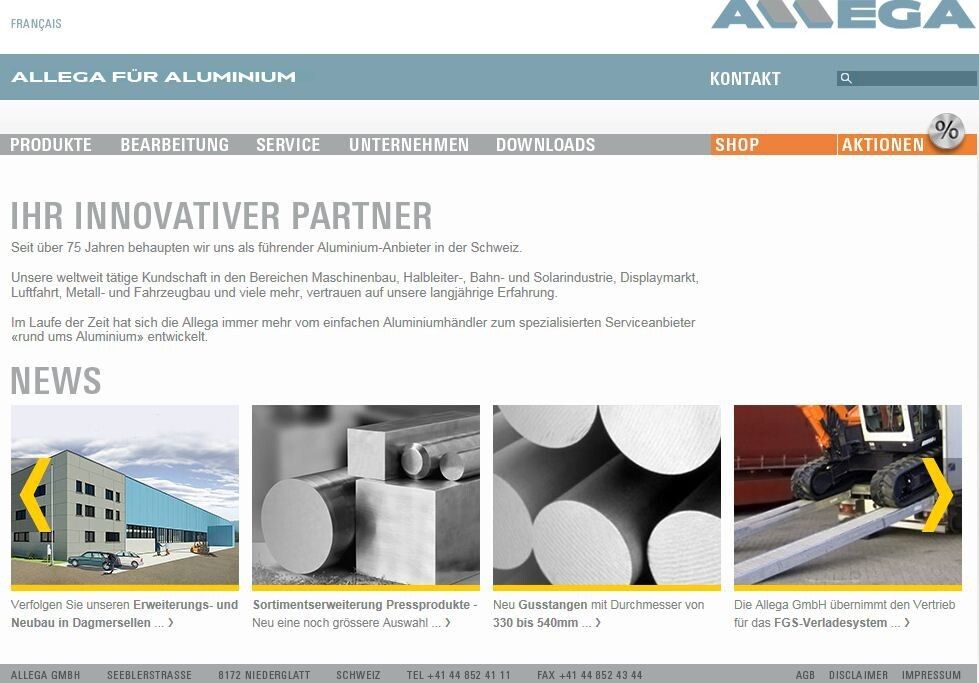 Neuer Webauftritt der Allega GmbH