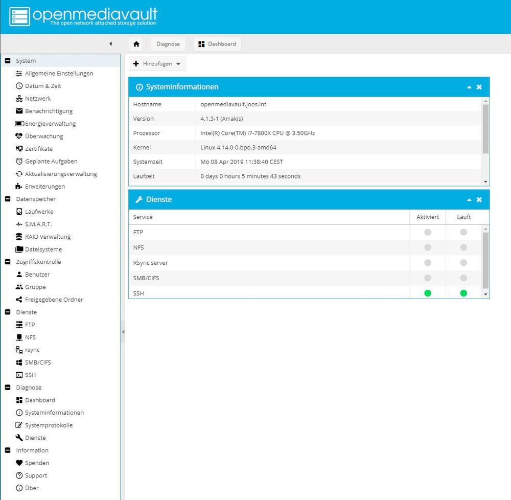 Open-Source-Storage-Lösungen: OpenMediaVault || Bild 3 / 10
