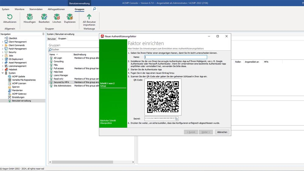 Aagon's ACMP 6.7: Verbesserte Sicherheit und Multifaktor-Authentifizierung