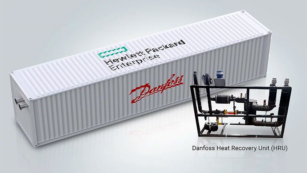 Ein Container-Rechen­zentrum mitsamt Wärme­rück­gewinnung von HPE und ...
