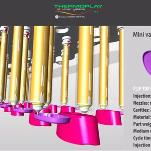 Mini valve gate nozzle for small parts injection